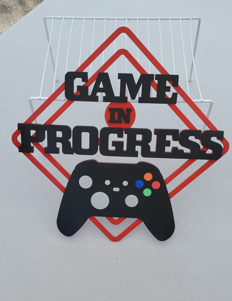 Game in Progress Sign: 3D Gamer Room Decor - Etsy