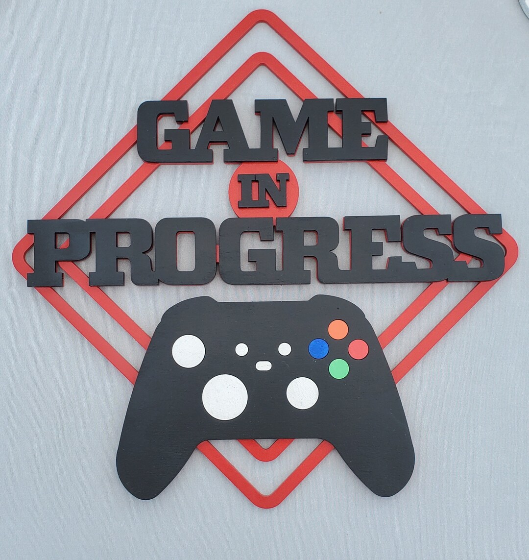 Game in Progress Sign: 3D Gamer Room Decor - Etsy