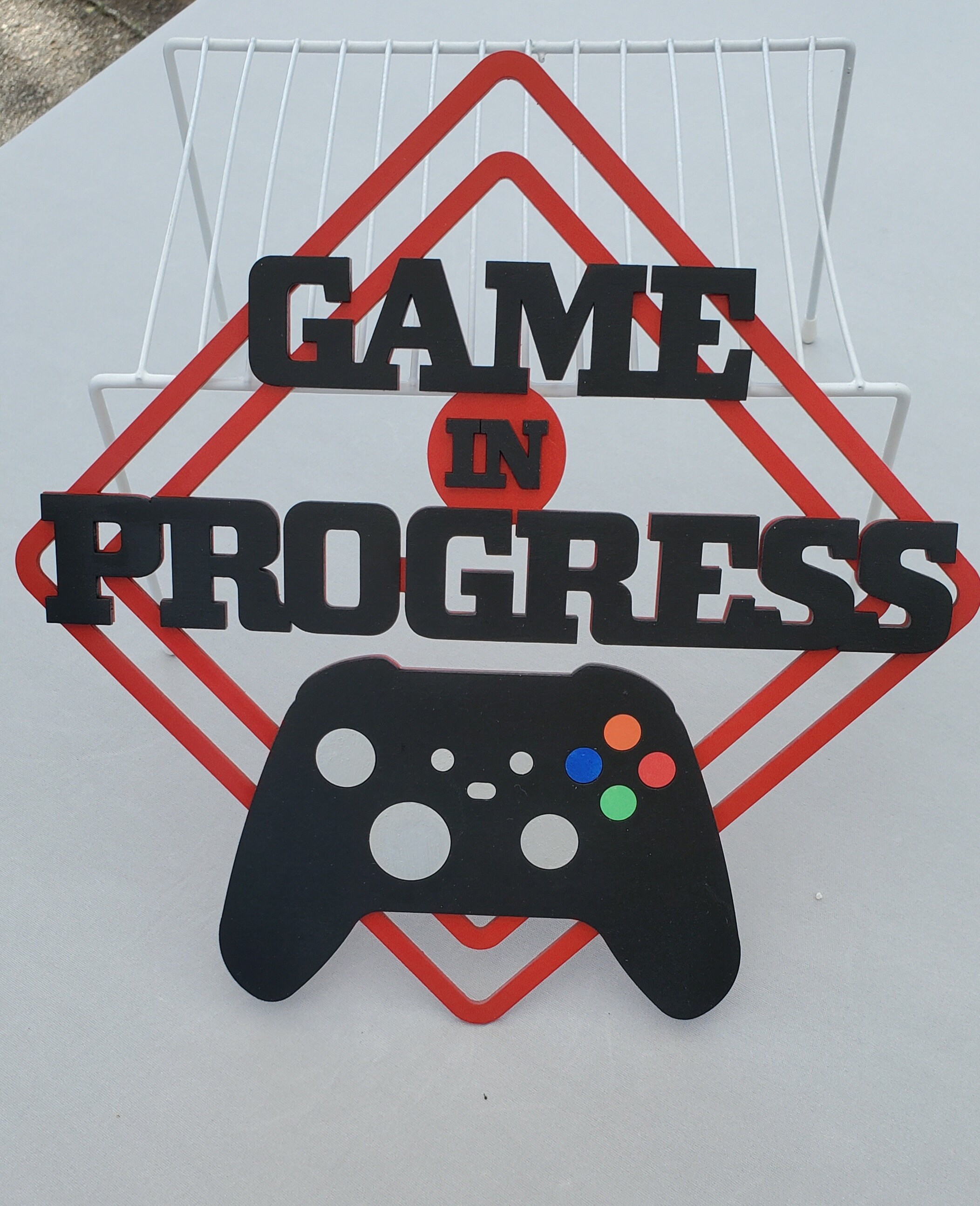 Game in Progress Sign: 3D Gamer Room Decor - Etsy