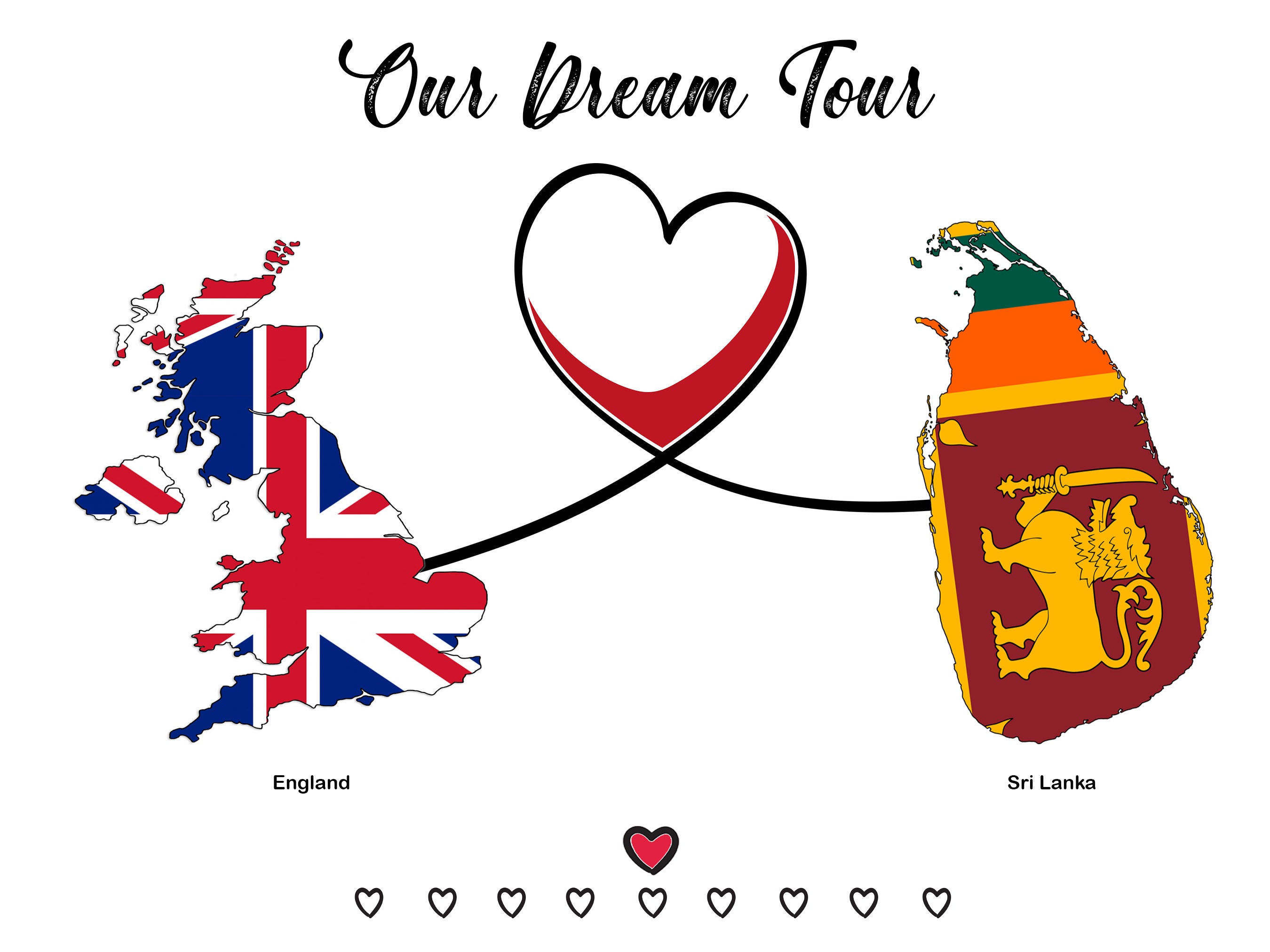 Personalized Travel Map - Custom Travel Map Art - Any Two Countries - A ...