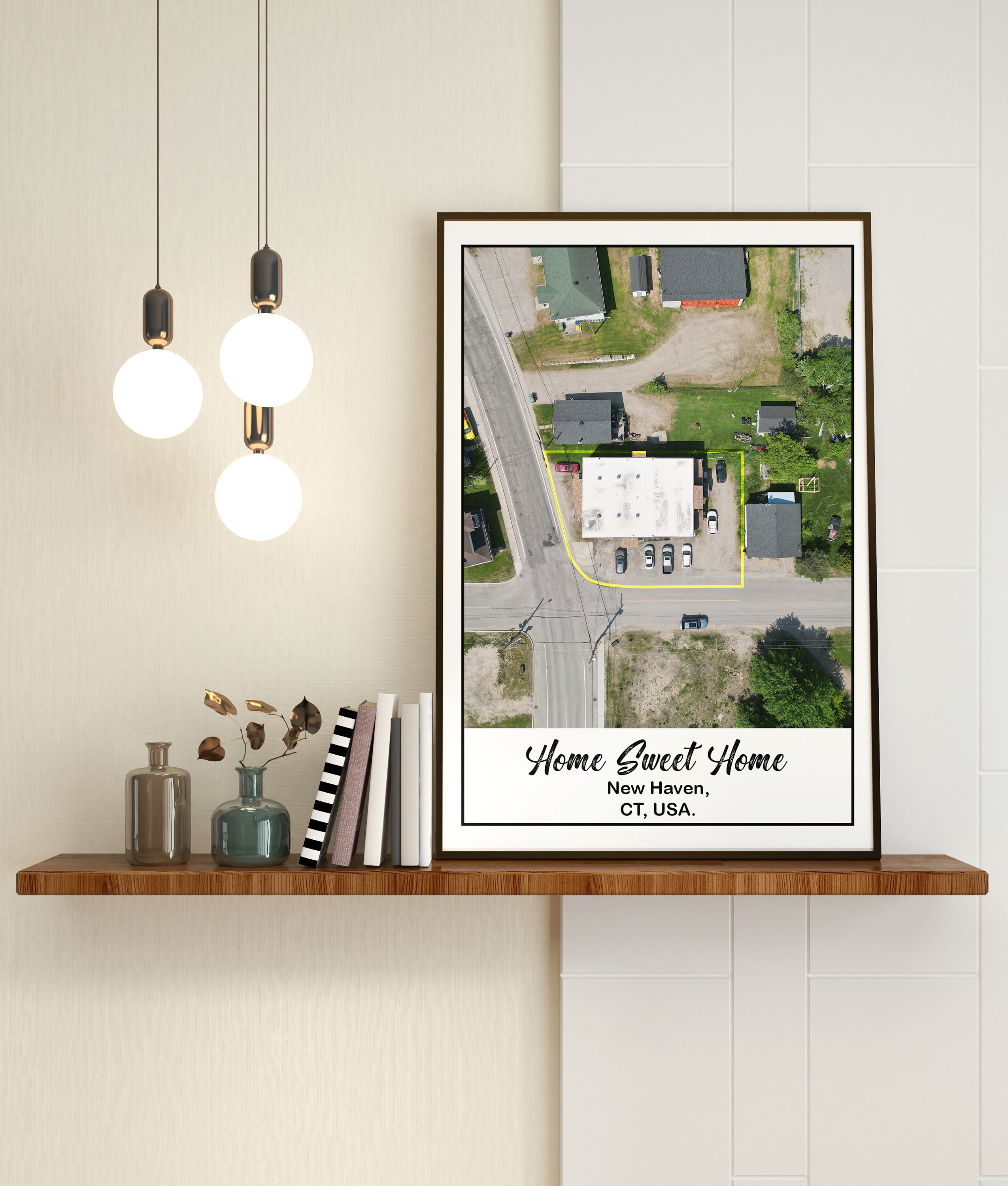 Custom Property Map Aerial Wall Decor Map Our First Home Parcel ...