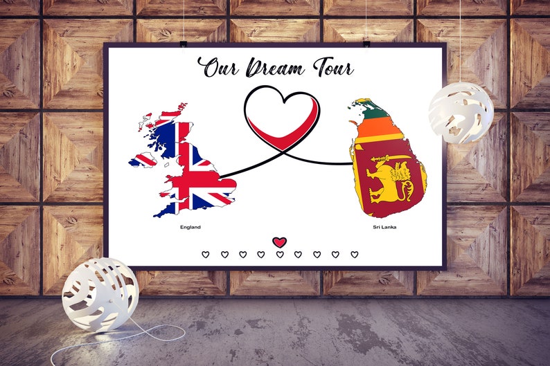 Personalized Travel Map - Custom Travel Map Art - Any Two Countries - A ...