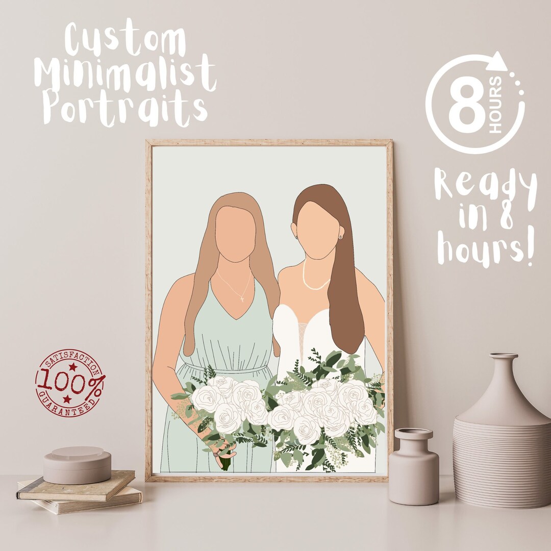 Custom Minimalist Portrait, Faceless Portrait, Simple Memory, Digital ...