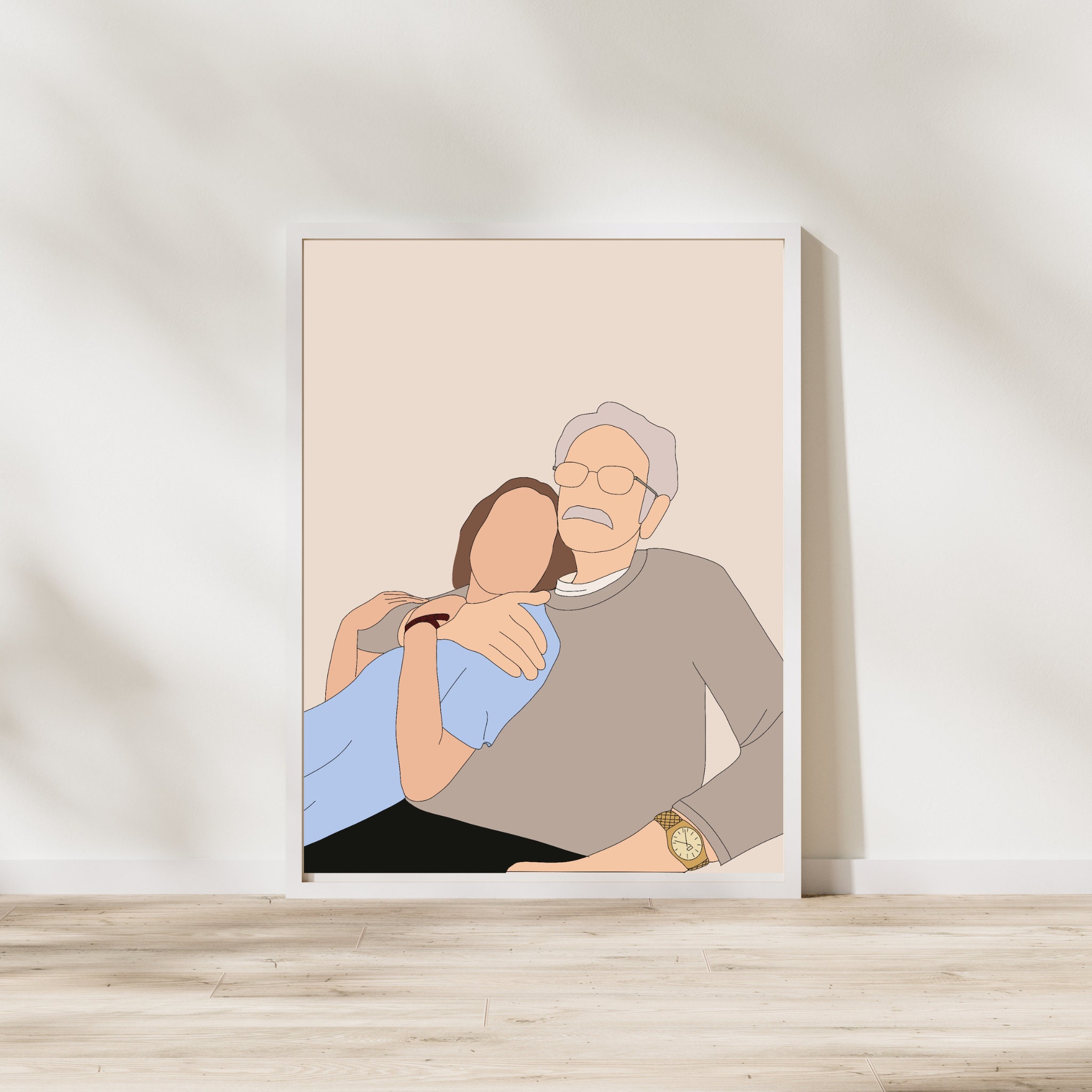 Custom Minimalist Portrait, Faceless Portrait, Simple Memory, Digital ...