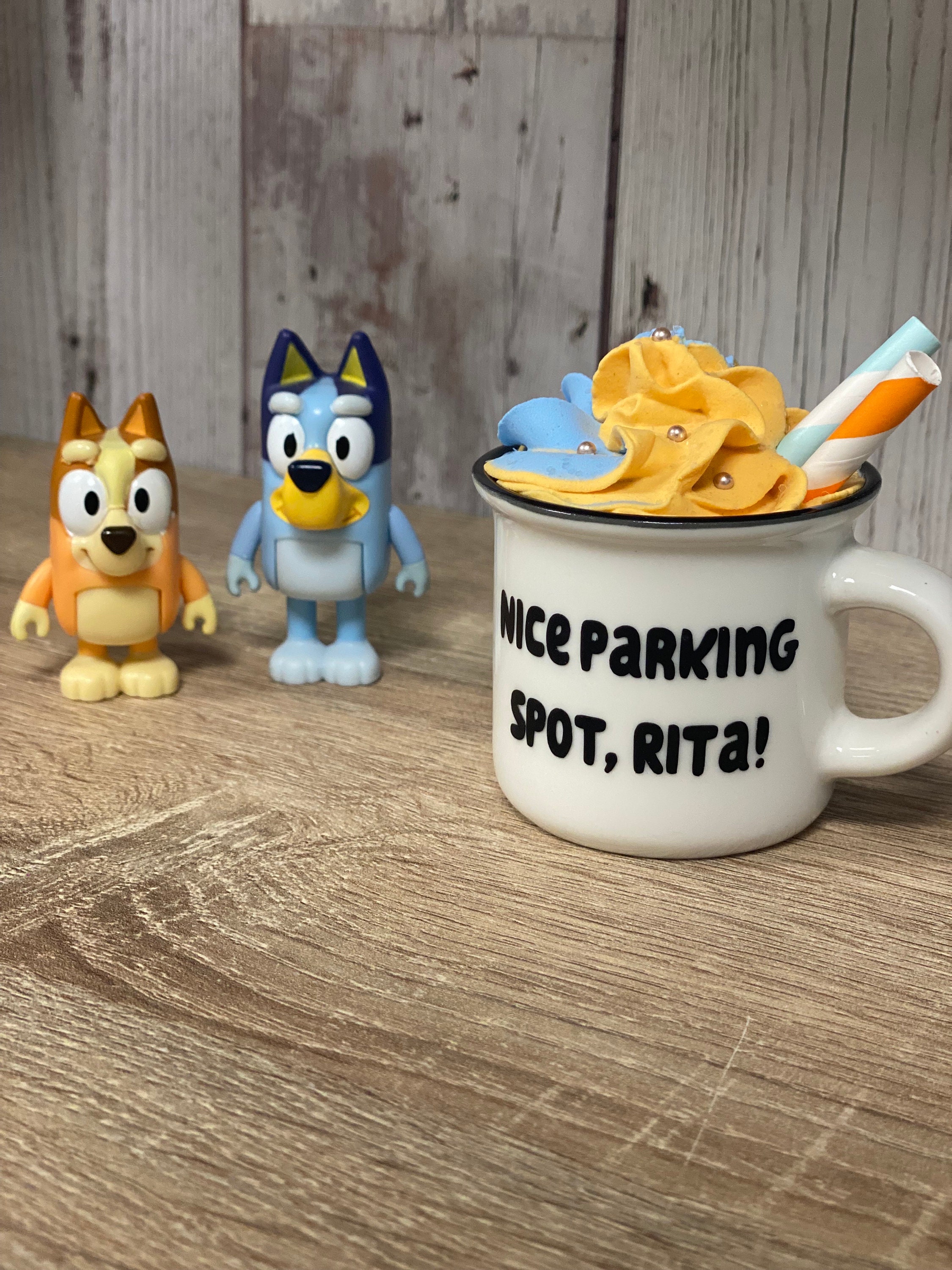 Bluey Inspired Mini Mug With Faux Whipped Topper: Tiered Tray Decor - Etsy