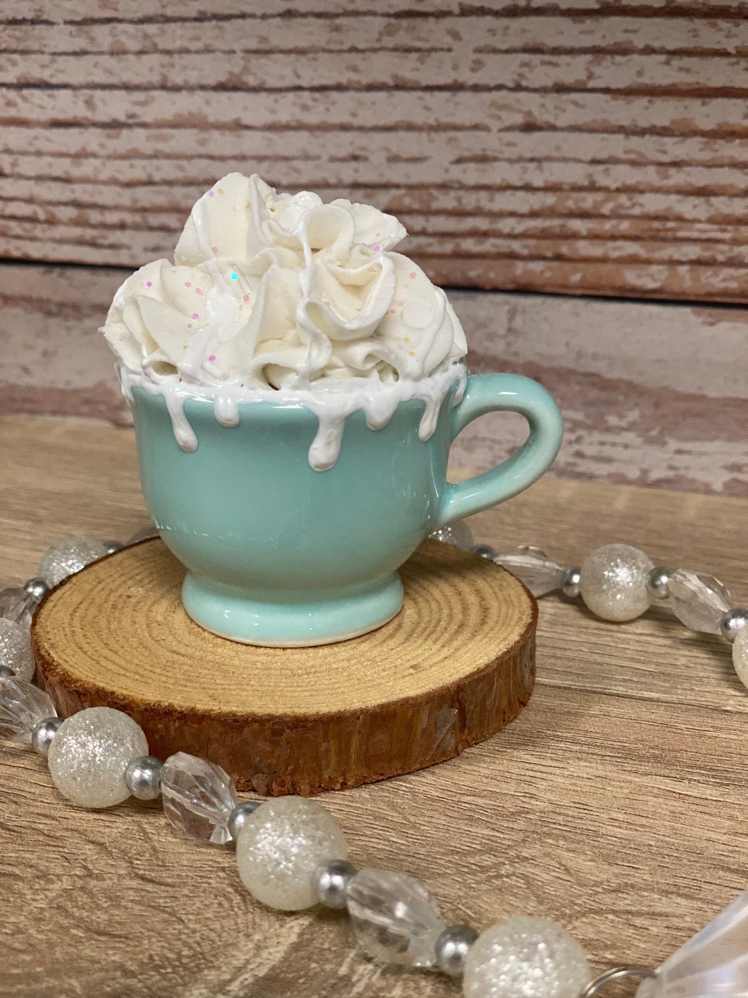 Blue Mini Teacup With Faux Whipped Cream Topper: Winter Tiered Tray ...