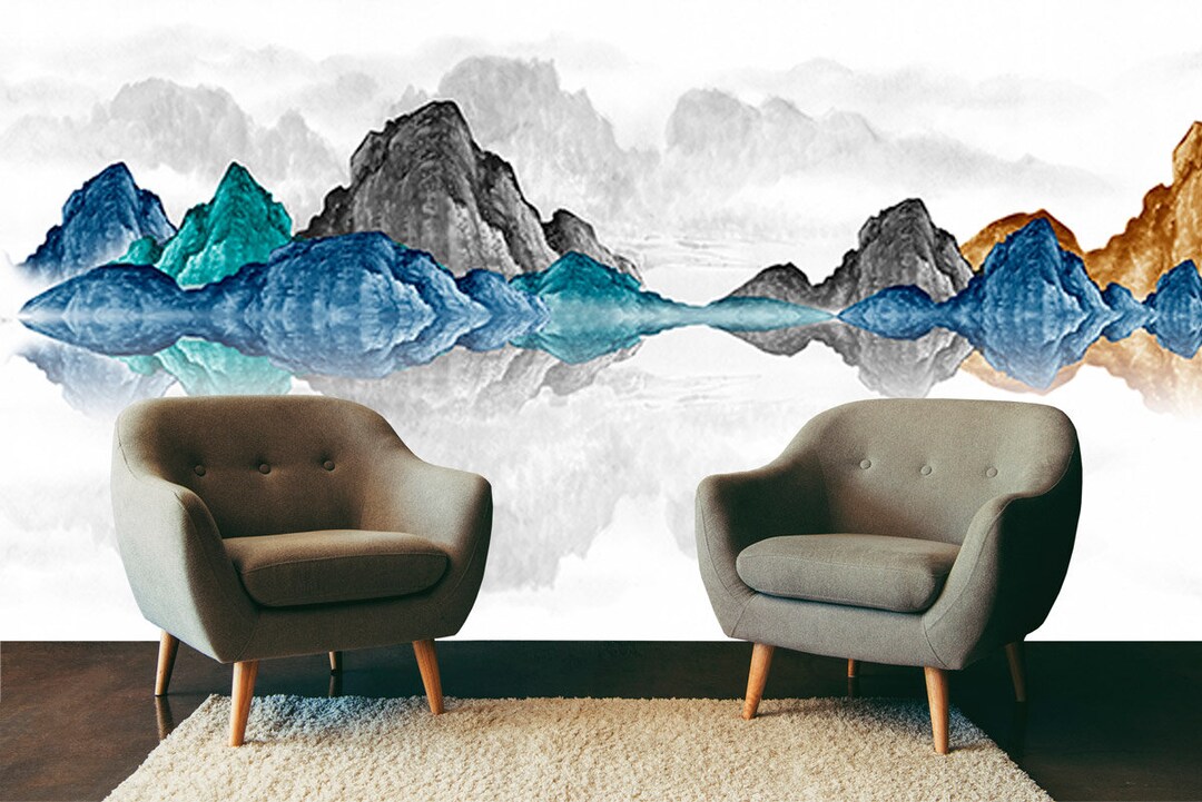 Blue Ridge Smoky Mountains Wallpaper Abstract Wall Decals & Murals ...