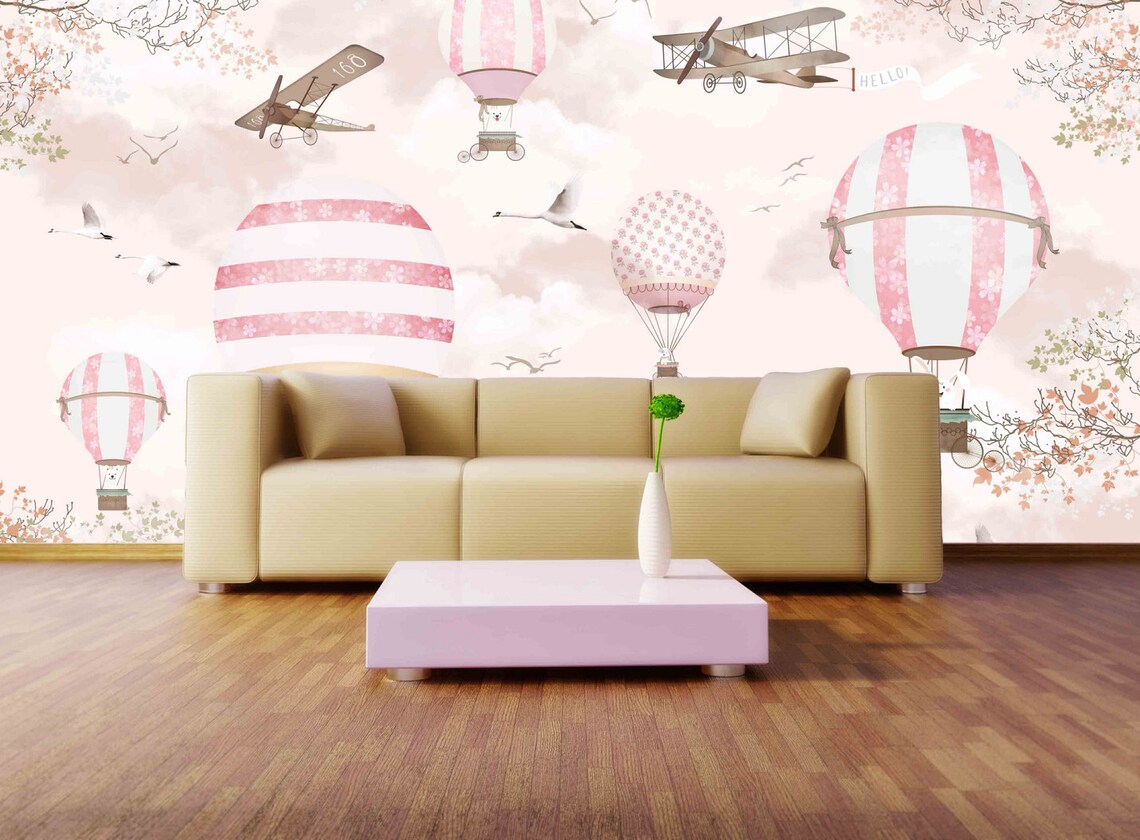 Kinderzimmer Mädchen Tapete Blush Tapete Abnehmbare Tapete - Etsy.de