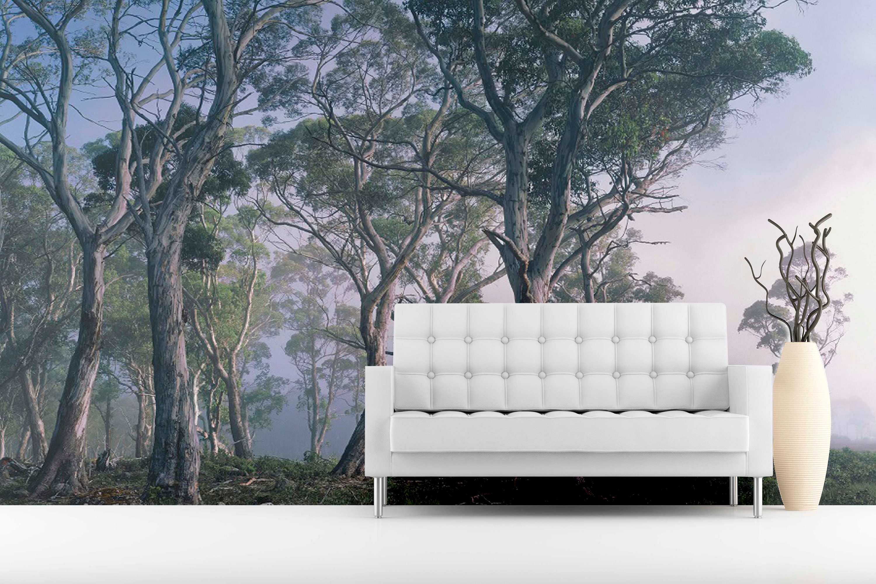 Large Self Adhesive Forest Wallpaper, Peel and Stick Trees Wall Mural ...