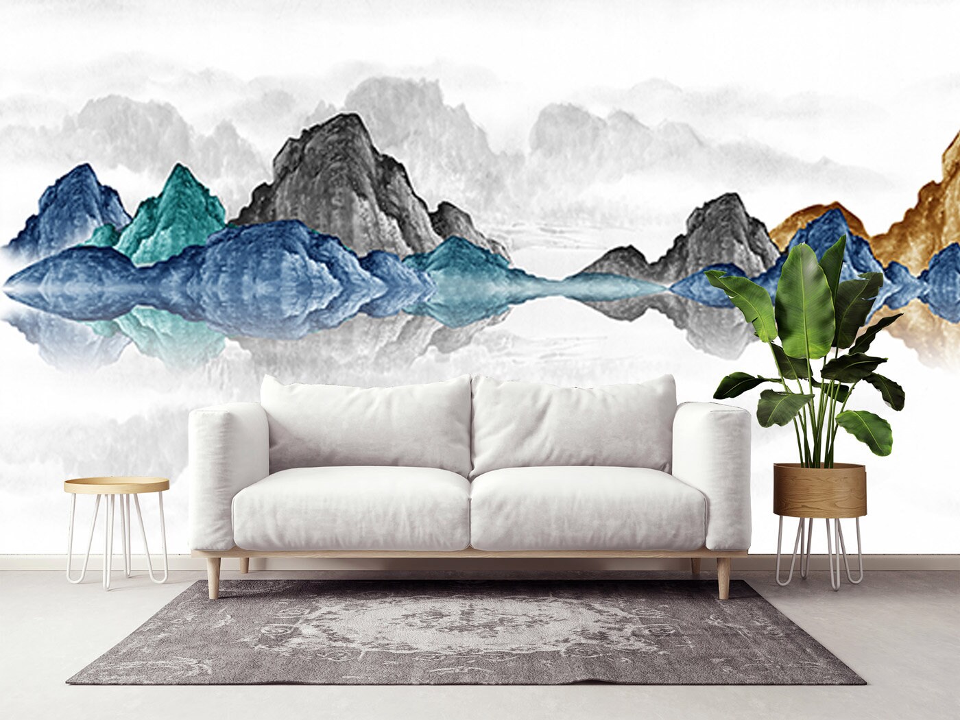 Blue Ridge Smoky Mountains Wallpaper Abstract Wall Decals & Murals ...