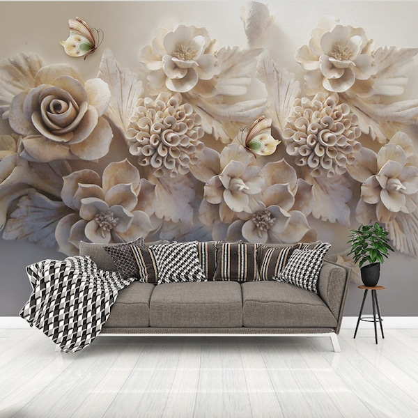Flower Wall Mural - Etsy