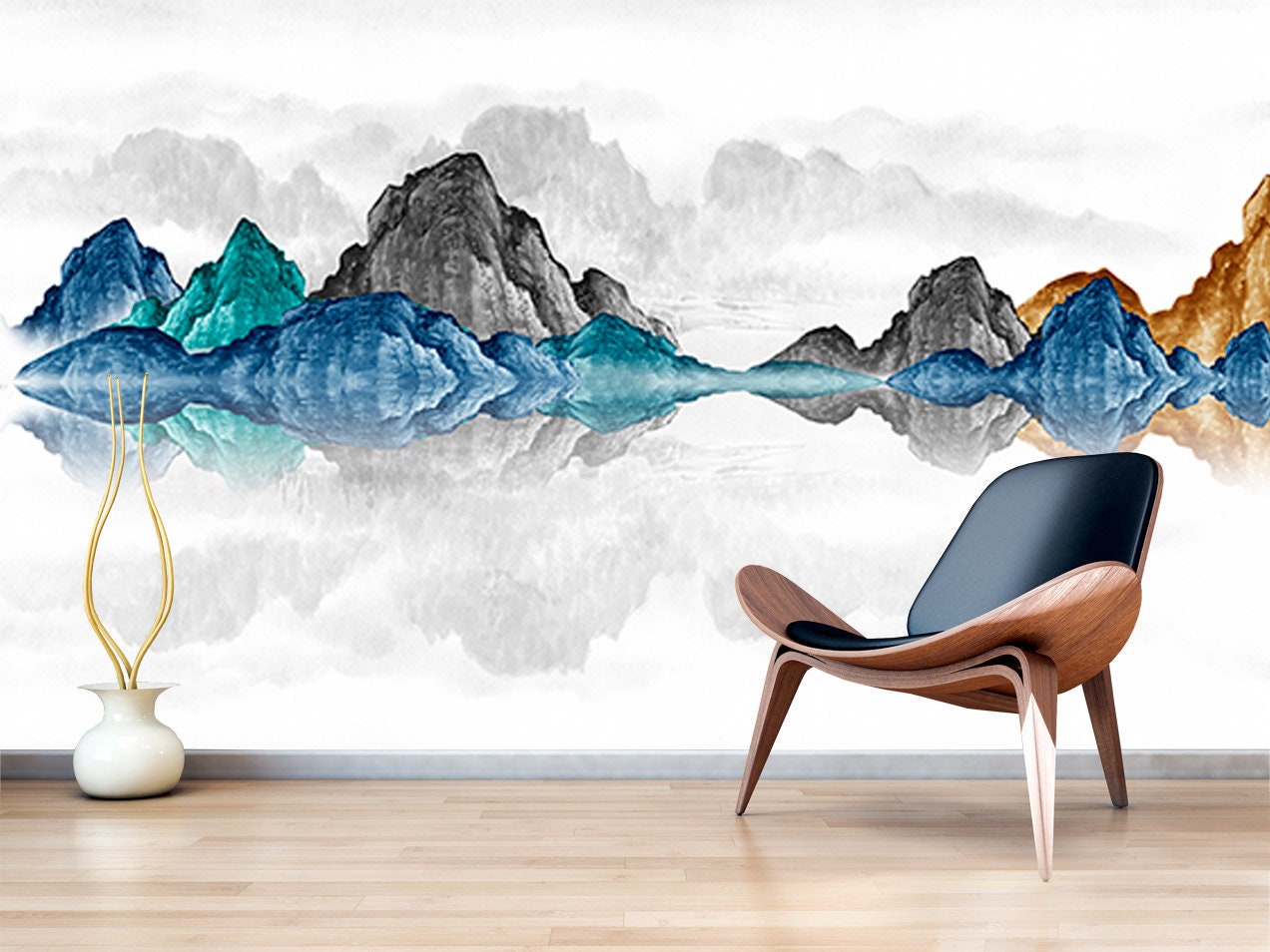 Blue Ridge Smoky Mountains Wallpaper Abstract Wall Decals & Murals ...