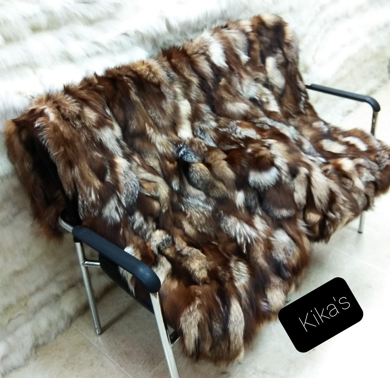 Crystal Real Fur Fox Throw /Rug, Cubierta de silla - Etsy España