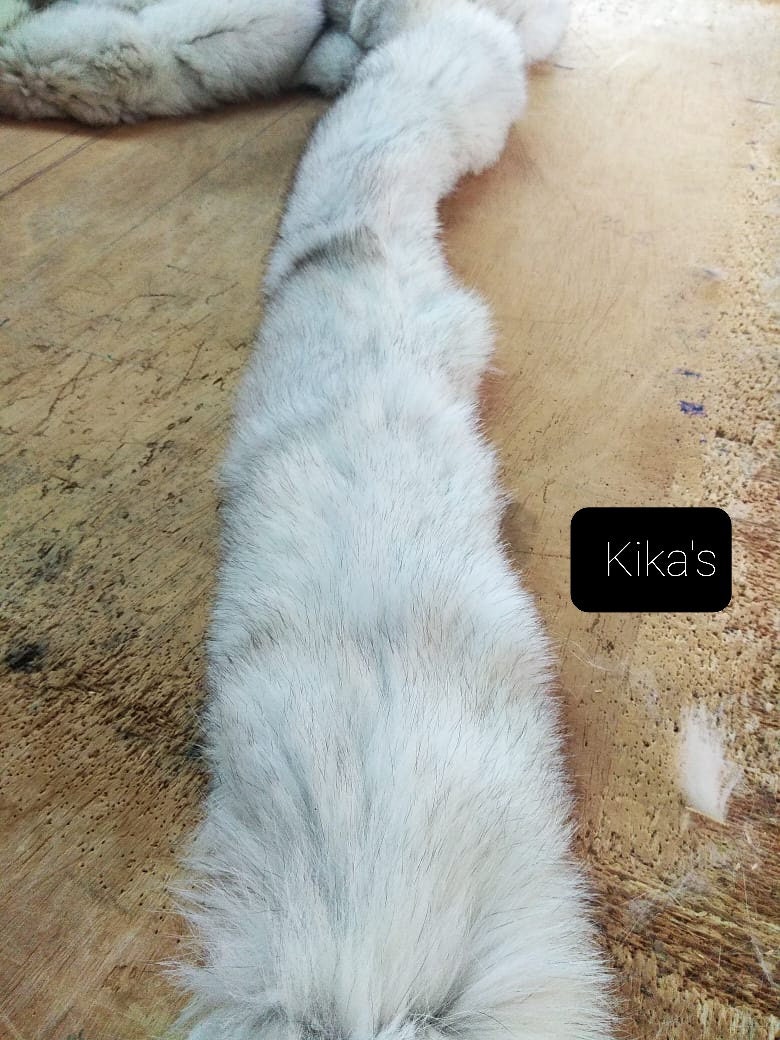 Blue White Fox Real Fur Strips,fur Trims,real Fur Strips - Etsy