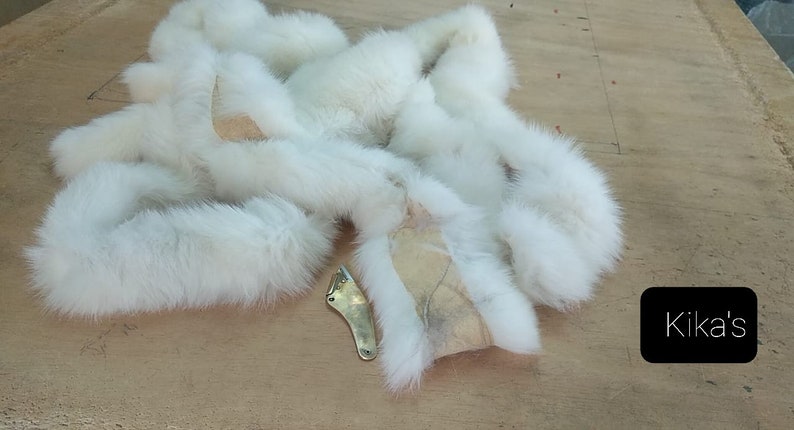 Shadow White Real Fox Fur Strips,fur Strips,fox Fur Trims,real Fur ...