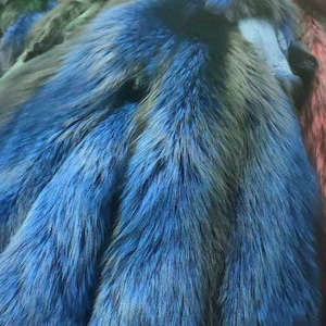 Blue Dyed Silver Fox Fur Skin/pelt - Etsy