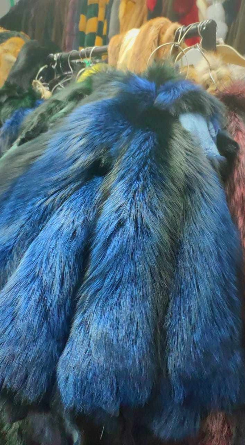 Blue Dyed Silver Fox Fur Skin/pelt - Etsy