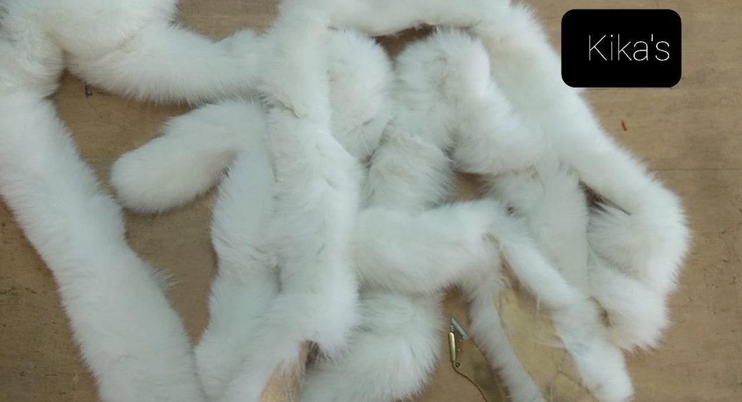 Shadow White Real Fox Fur Strips,fur Strips,fox Fur Trims,real Fur ...