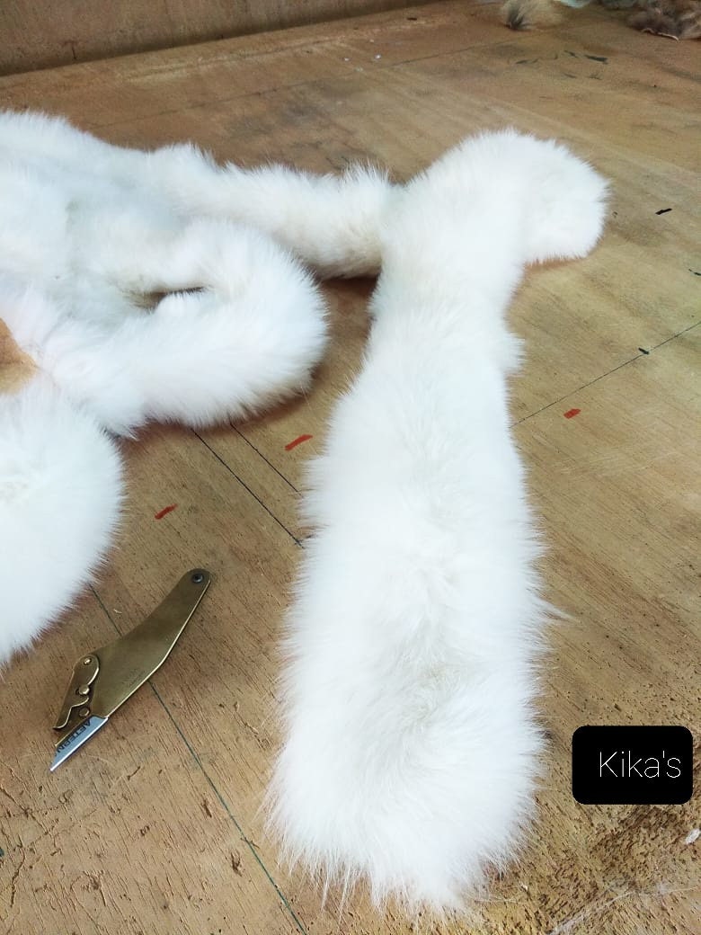Shadow White Real Fox Fur Strips,fur Strips,fox Fur Trims,real Fur ...