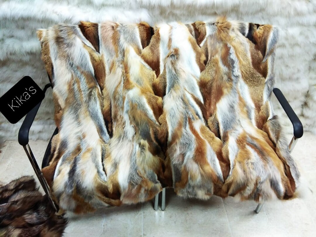 Red Canada Red Hint Real Fur Fox Throw/rug - Etsy