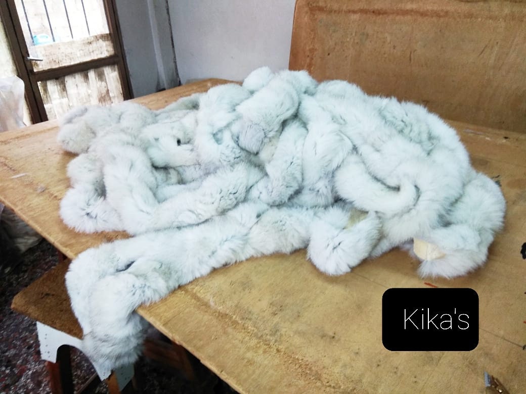 Blue White Fox Real Fur Strips,fur Trims,real Fur Strips - Etsy