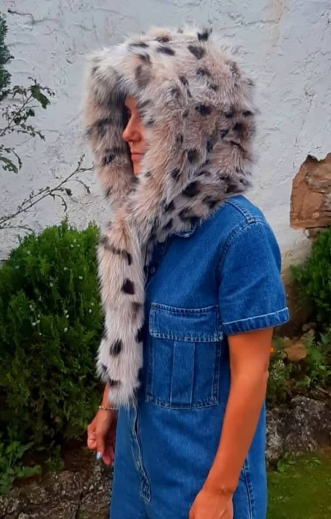 Real Double Side Spotted Fur Hat - Hood - Etsy