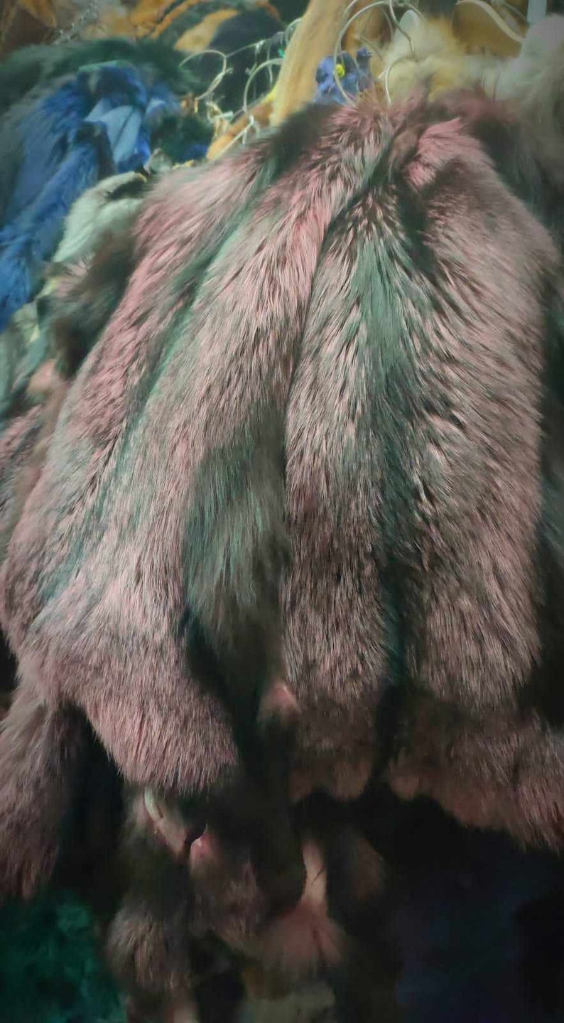 Reddish Dyed Silver Fox Fur Skin/pelt - Etsy