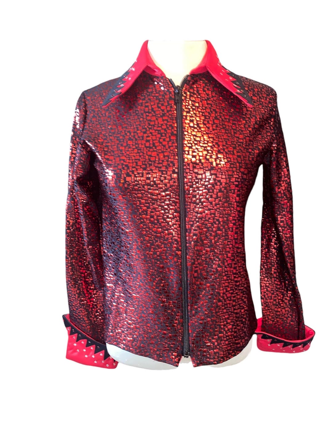 1849 Authentic Ranchwear Zip Front Shirt Vintage Faux Leather ...