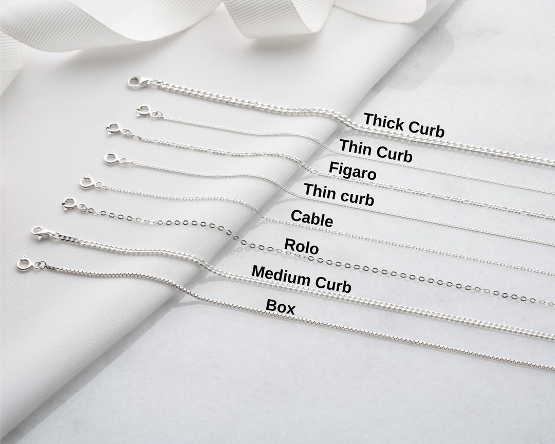 Silver Curb Custom Chain, Thick Curb, Thin Curb Chain, Medium Curb ...