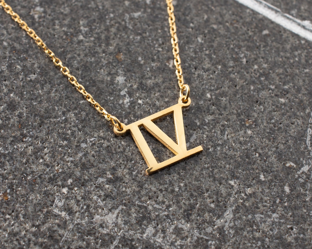 Senior Gift Custom Necklace, Wedding Date Necklac, Roman Necklace, Rose ...