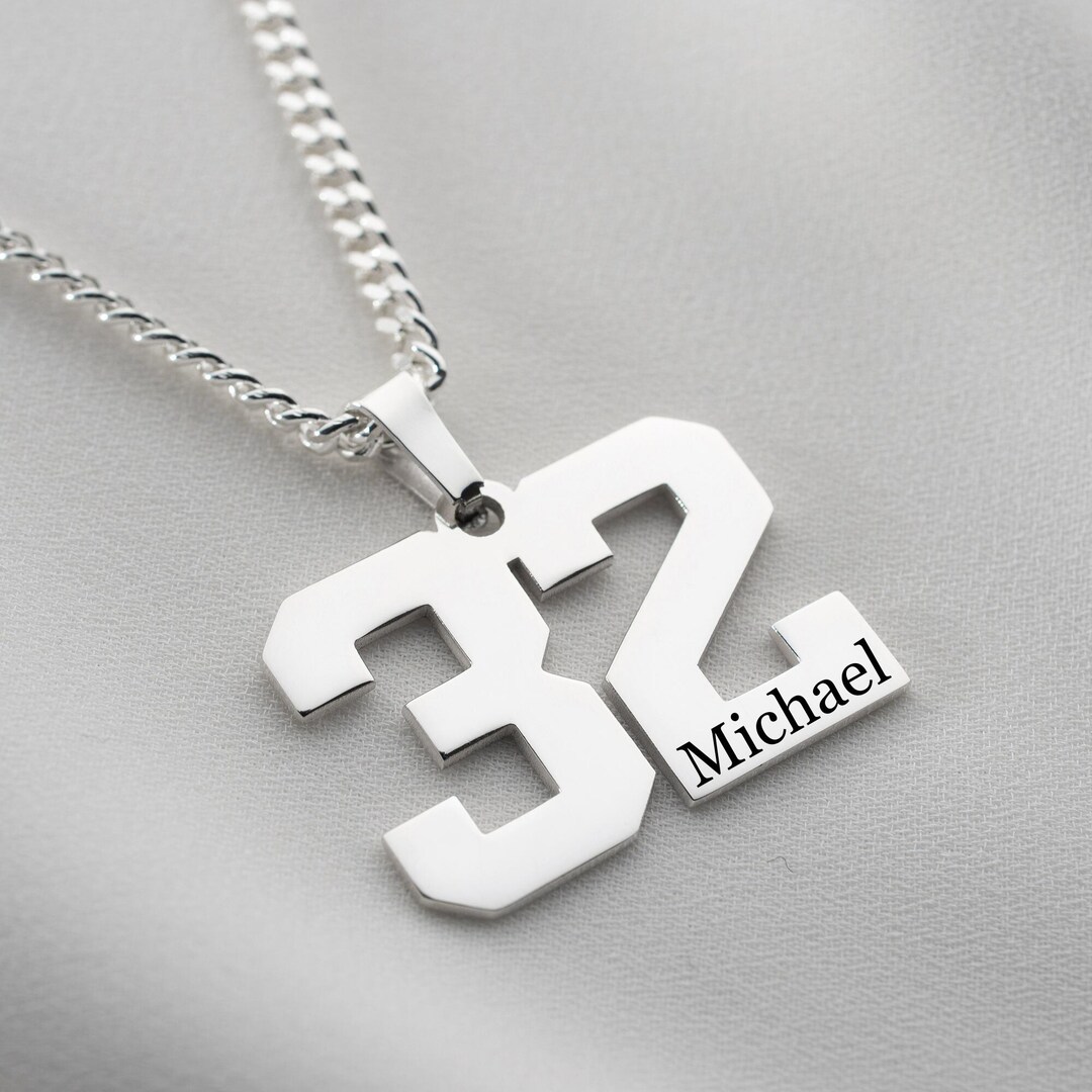 Number Necklace, Number Pendant, Hockey Gifts, Hockey Number Necklace ...