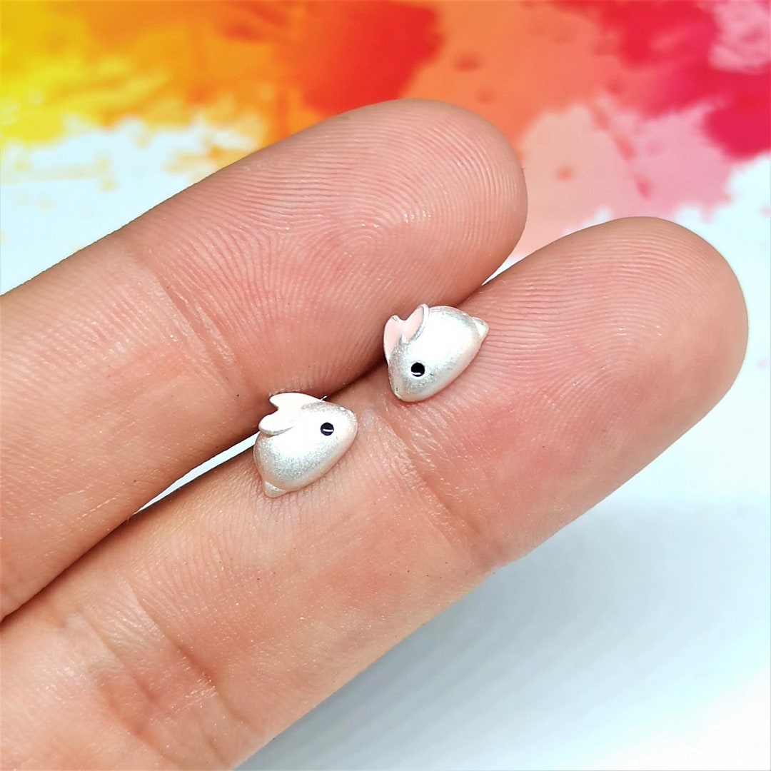 Tiny Mouse Earrings, Dainty Mouse Studs, Cute Gift for Girl, Mice ...