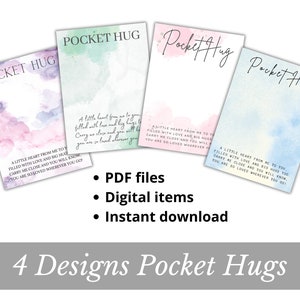 Pocket Hug Cards PDF File Instant Download Printable Worry Stone Miss ...