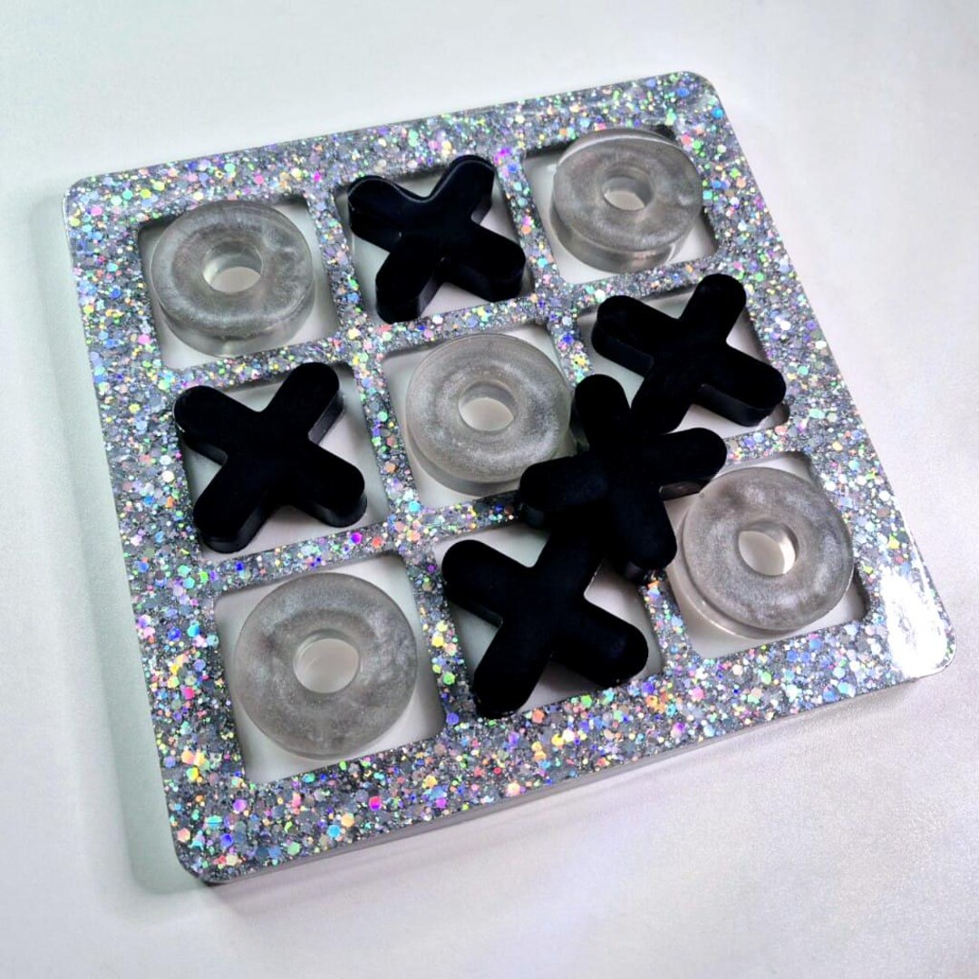 Big Tic Tac Toe Game Set Different Variations Resin Art Handmade Board ...