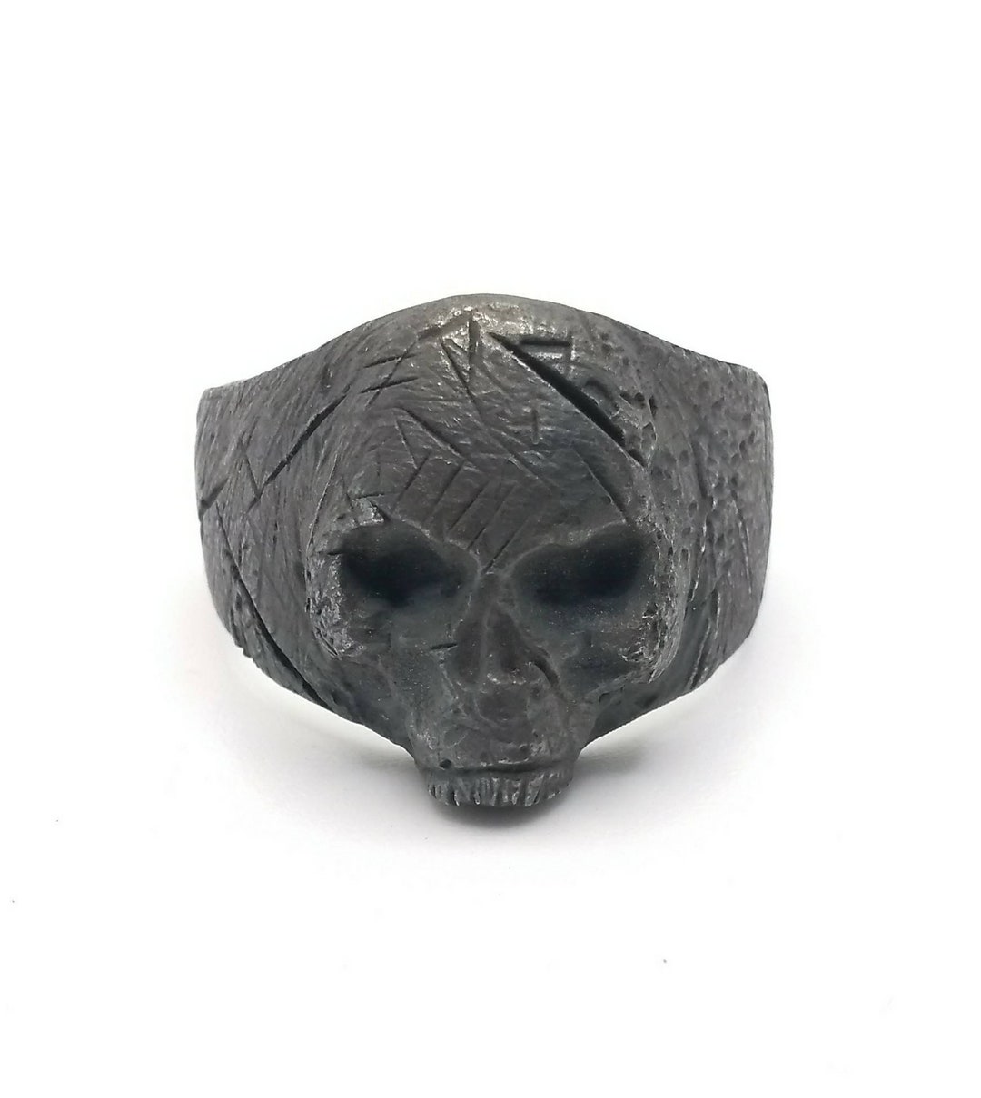 Punk Rock Skull Ring, Horror Skulls Jewelry, Oxidized Silver Skull Ring ...