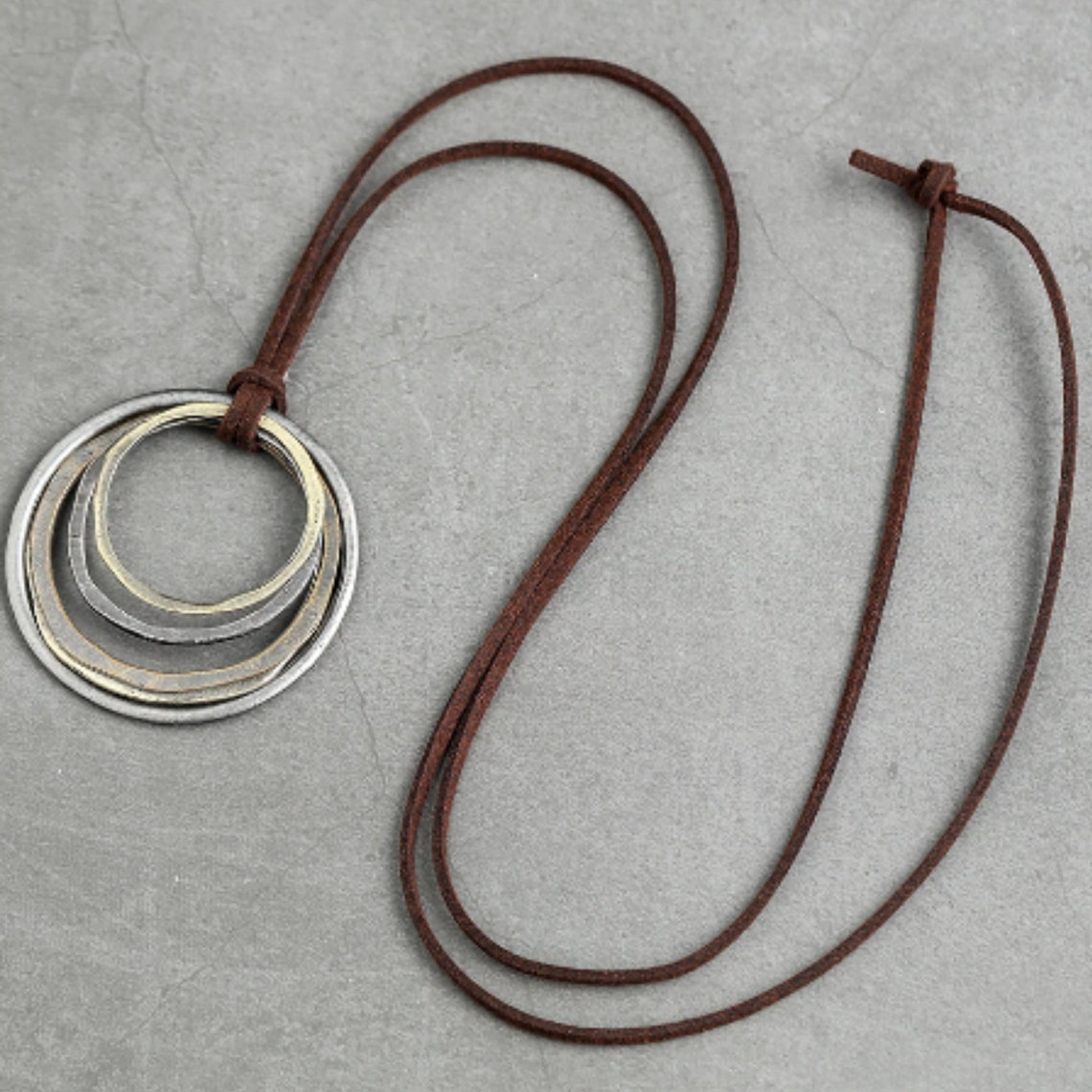 High-quality Geometric Metal Pendant Necklace/ Long Chain - Etsy