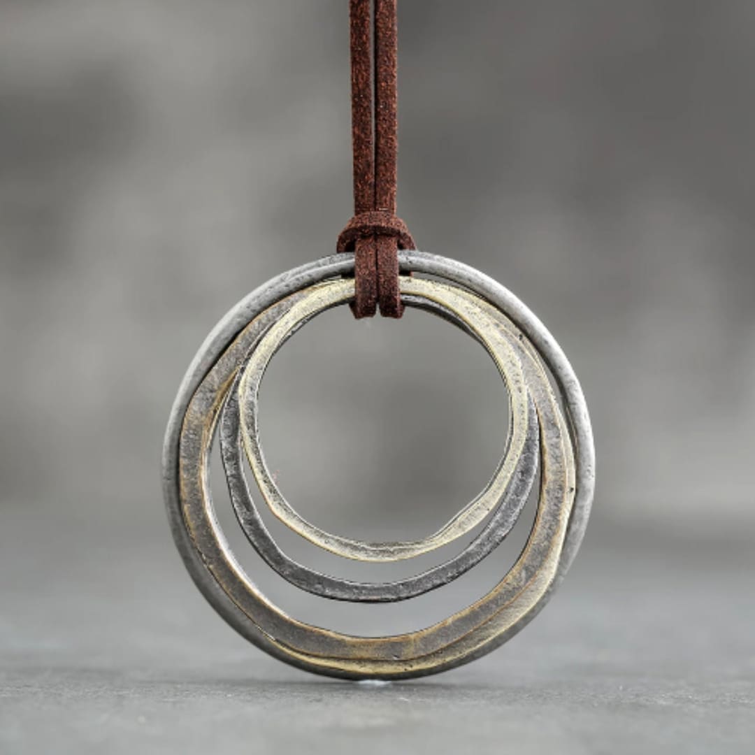 High-quality Geometric Metal Pendant Necklace/ Long Chain - Etsy