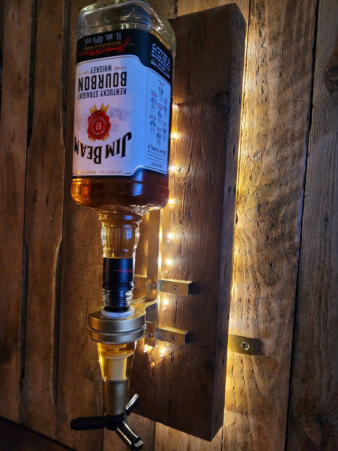 Rustic Optic Drink Holder With Battery Operated Lighting Face and Rear ...