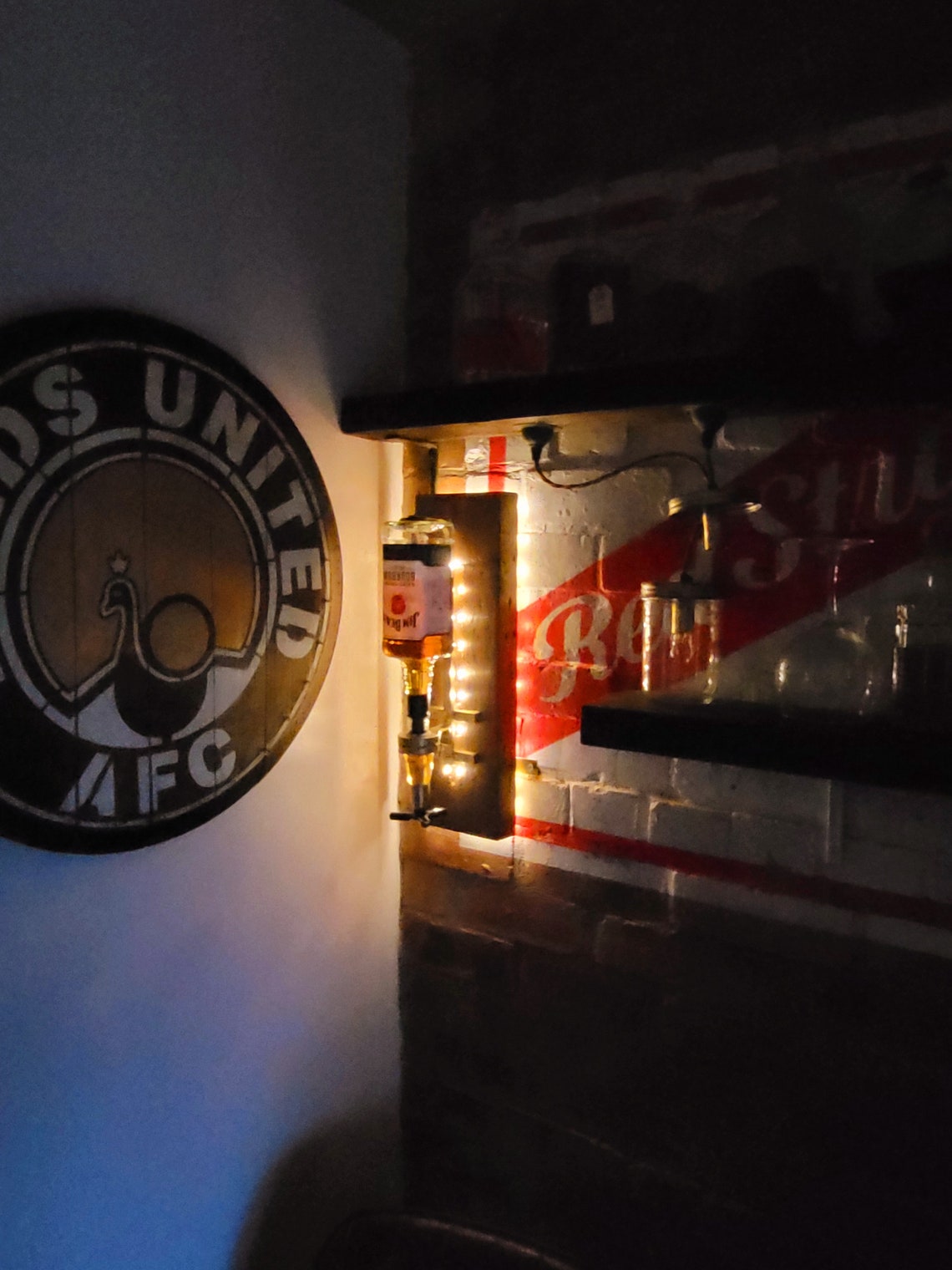 Rustic Optic Drink Holder With Battery Operated Lighting Face and Rear ...