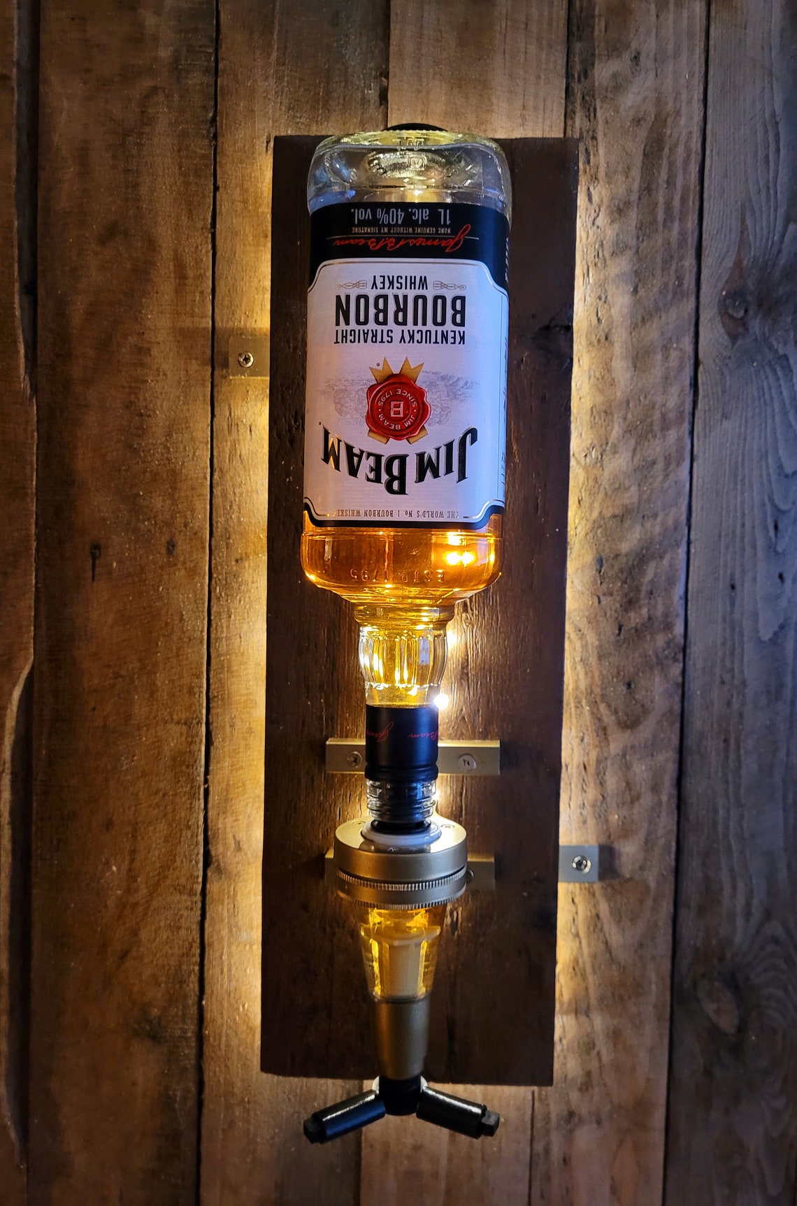 Rustic Optic Drink Holder With Battery Operated Lighting Face and Rear ...