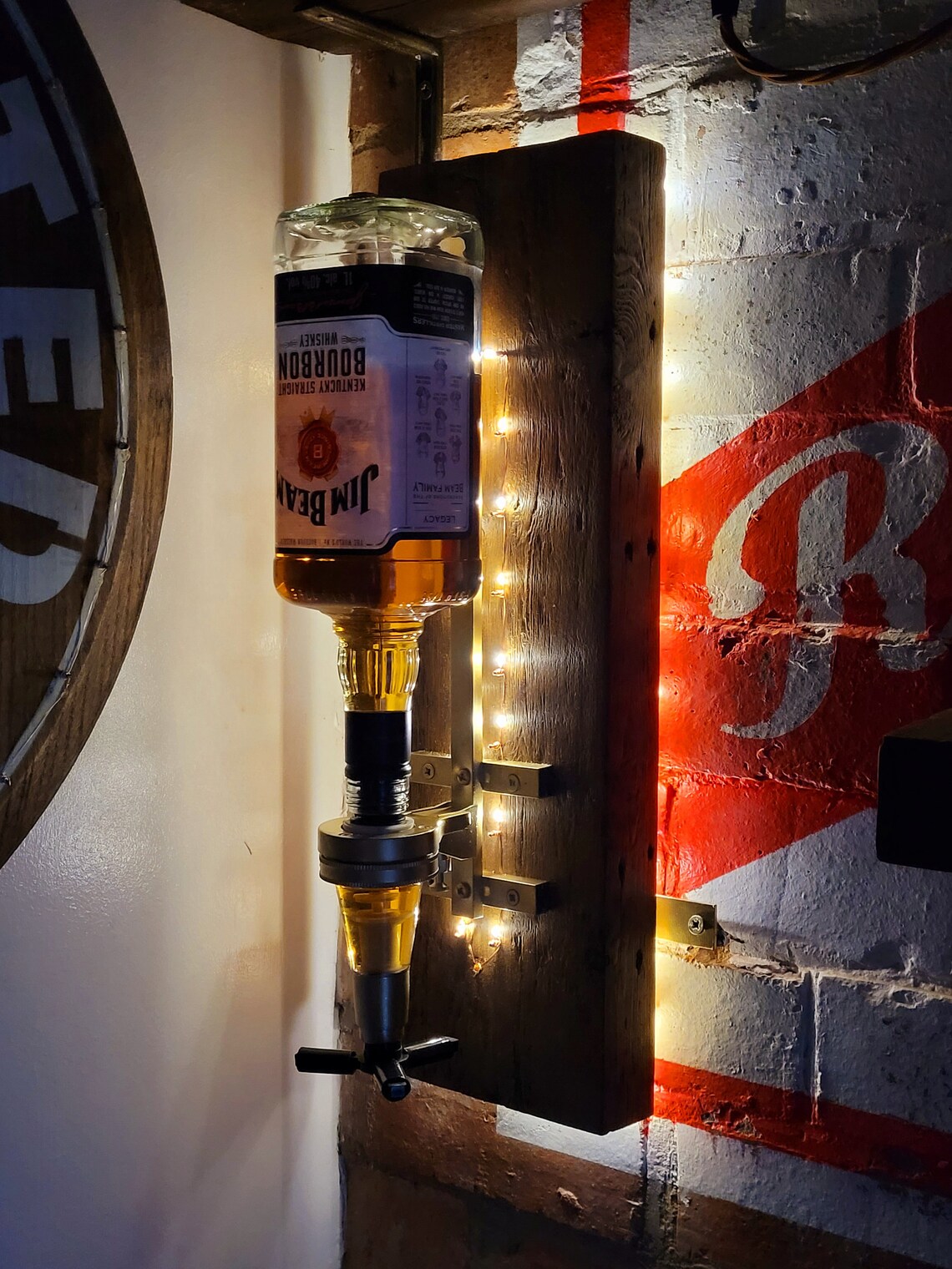 Rustic Optic Drink Holder With Battery Operated Lighting Face and Rear ...