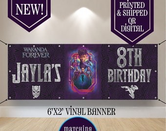 Black Panther Birthday Party Welcome Sign Backdrop Wakanda Forever ...