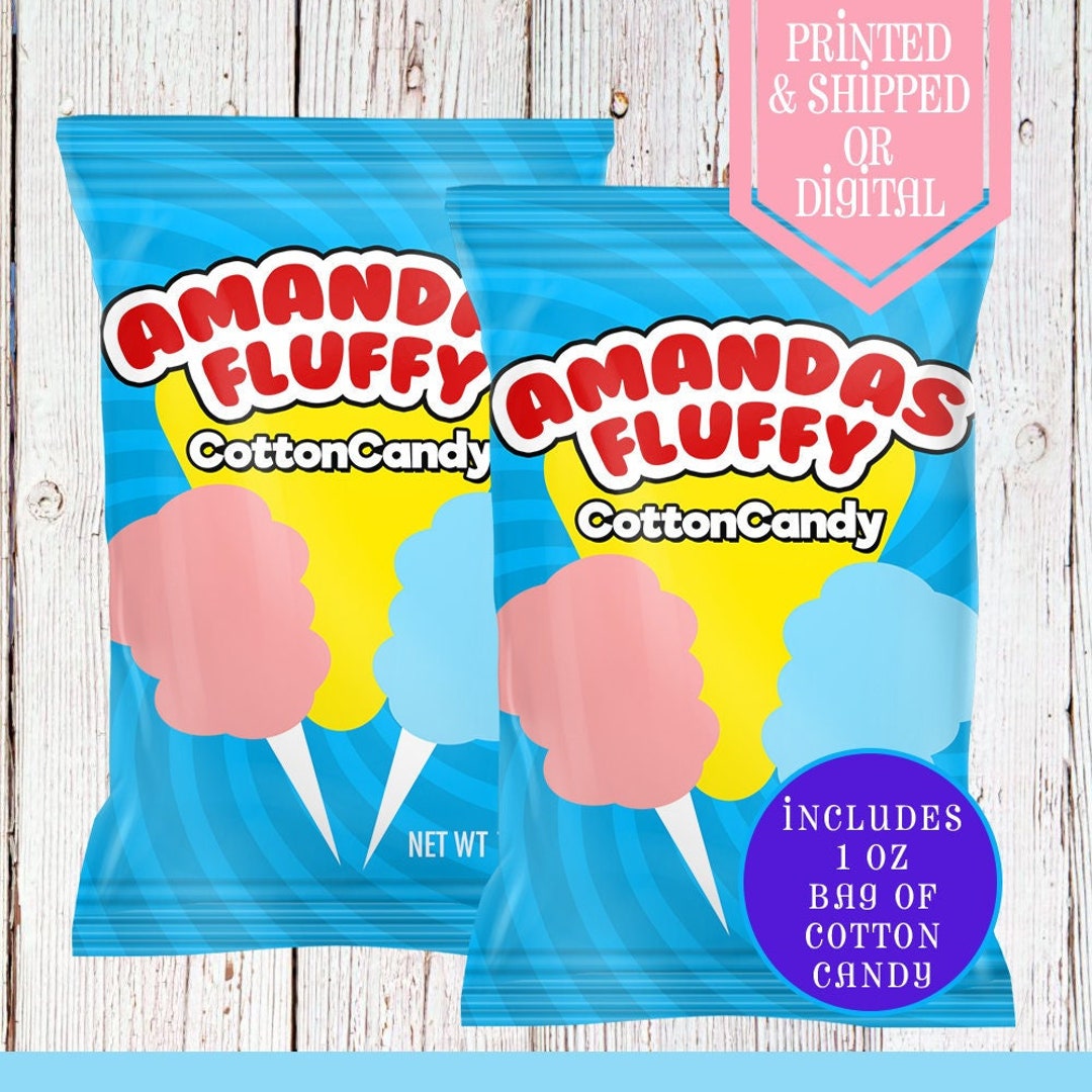 FLUFFY COTTON CANDY Bags - Circus Favors - Carnival Party - Cotton ...