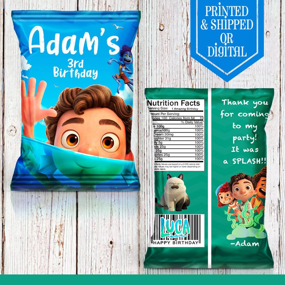Luca Chip Bags - Custom Chip Bag - Luca - Luca Party - Luca Birthday ...