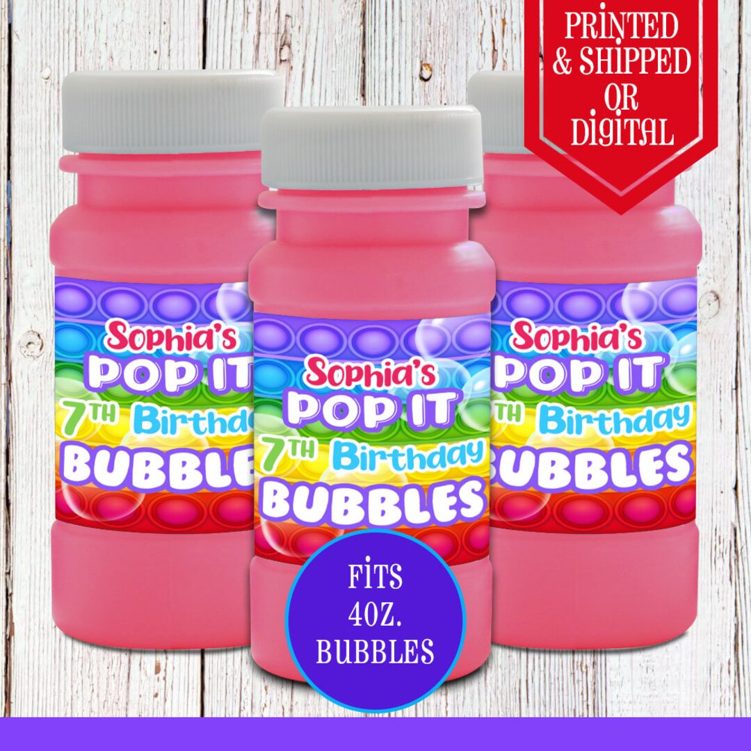 Rainbow Pop It Bubble Labels Bubble Labels Pop It Party - Etsy