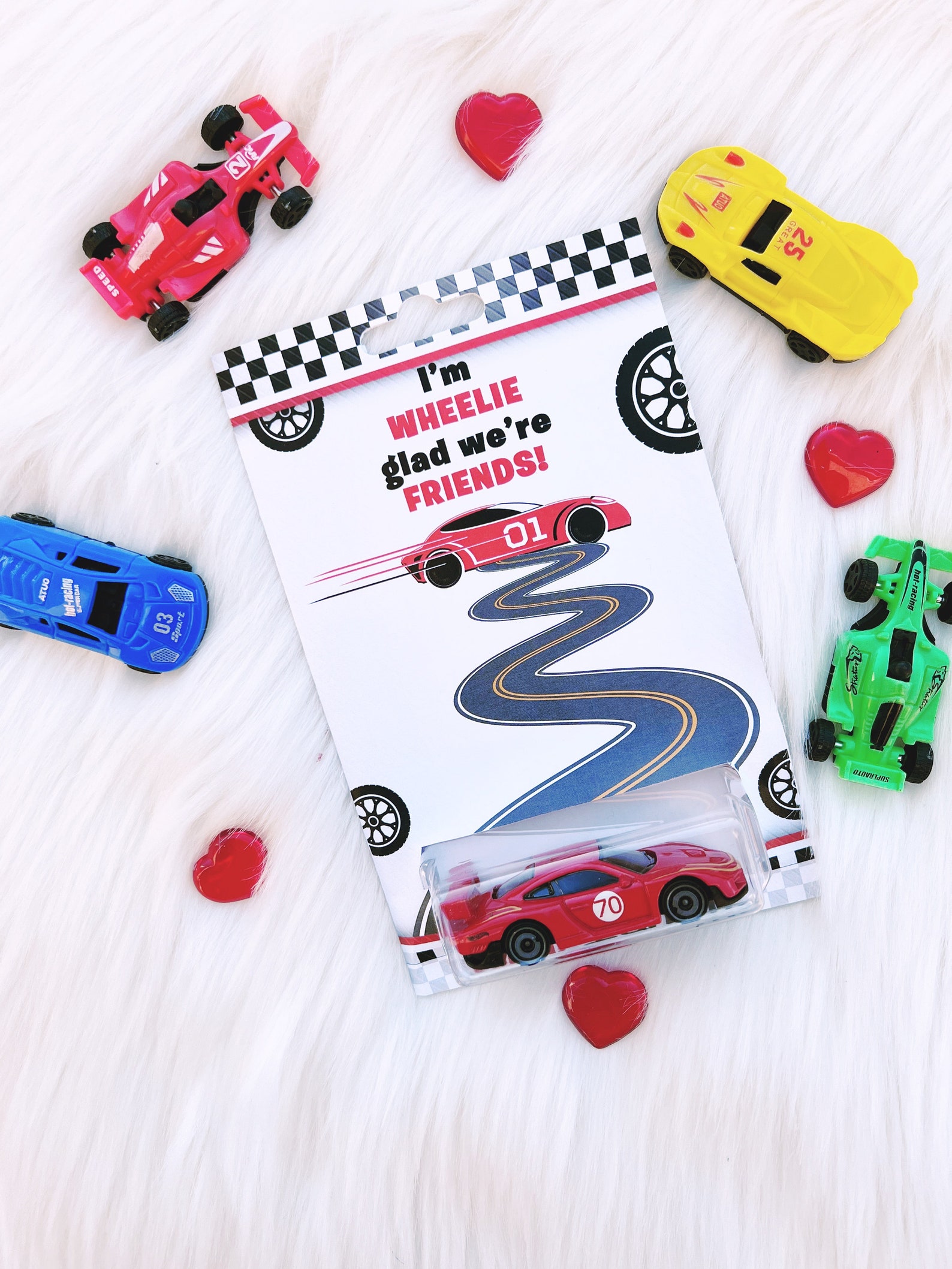 Race Car Valentines Day Card Kids Valentine Wheelie | Etsy