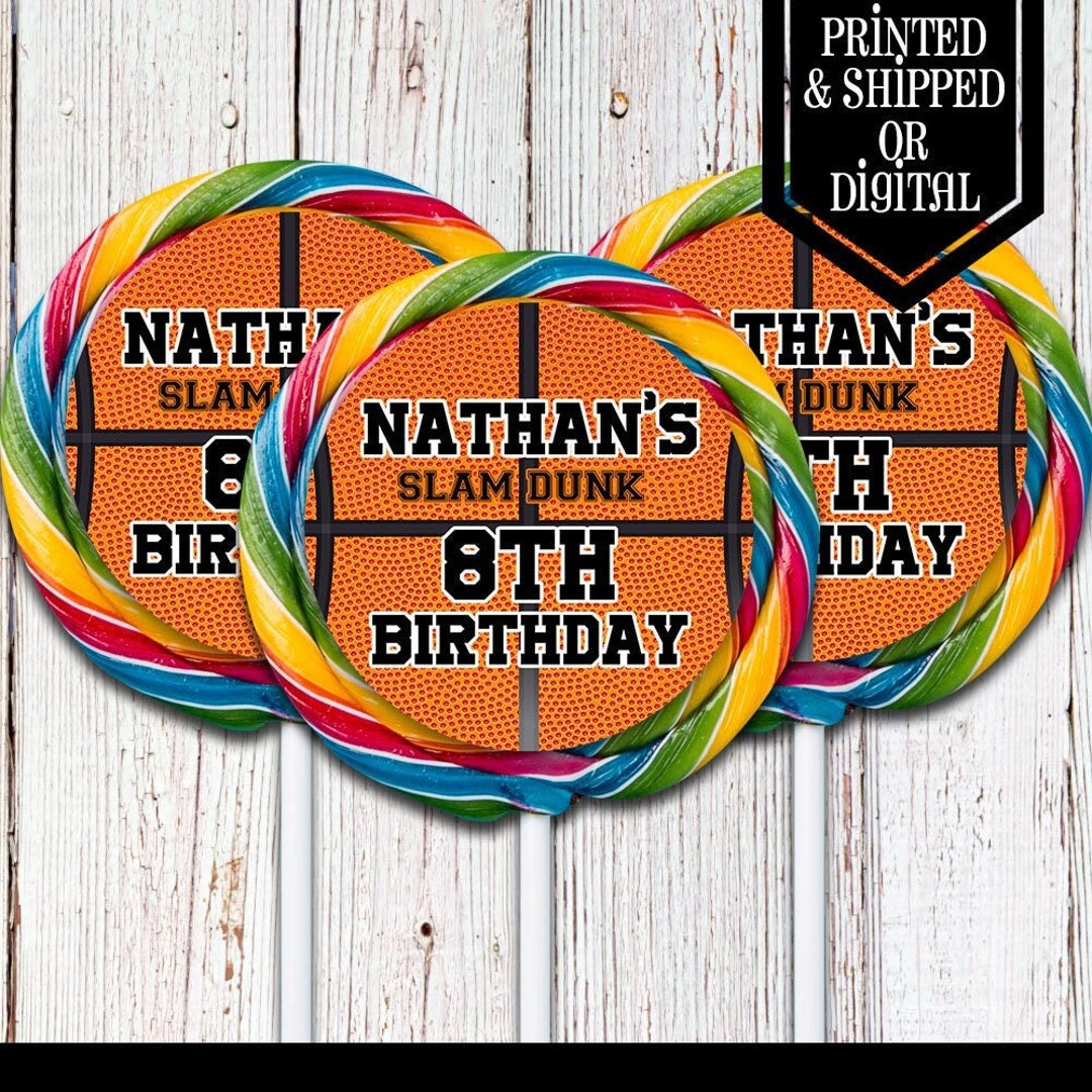 Basketball Lollipop Labels - Candy Labels - Basketball Party ...