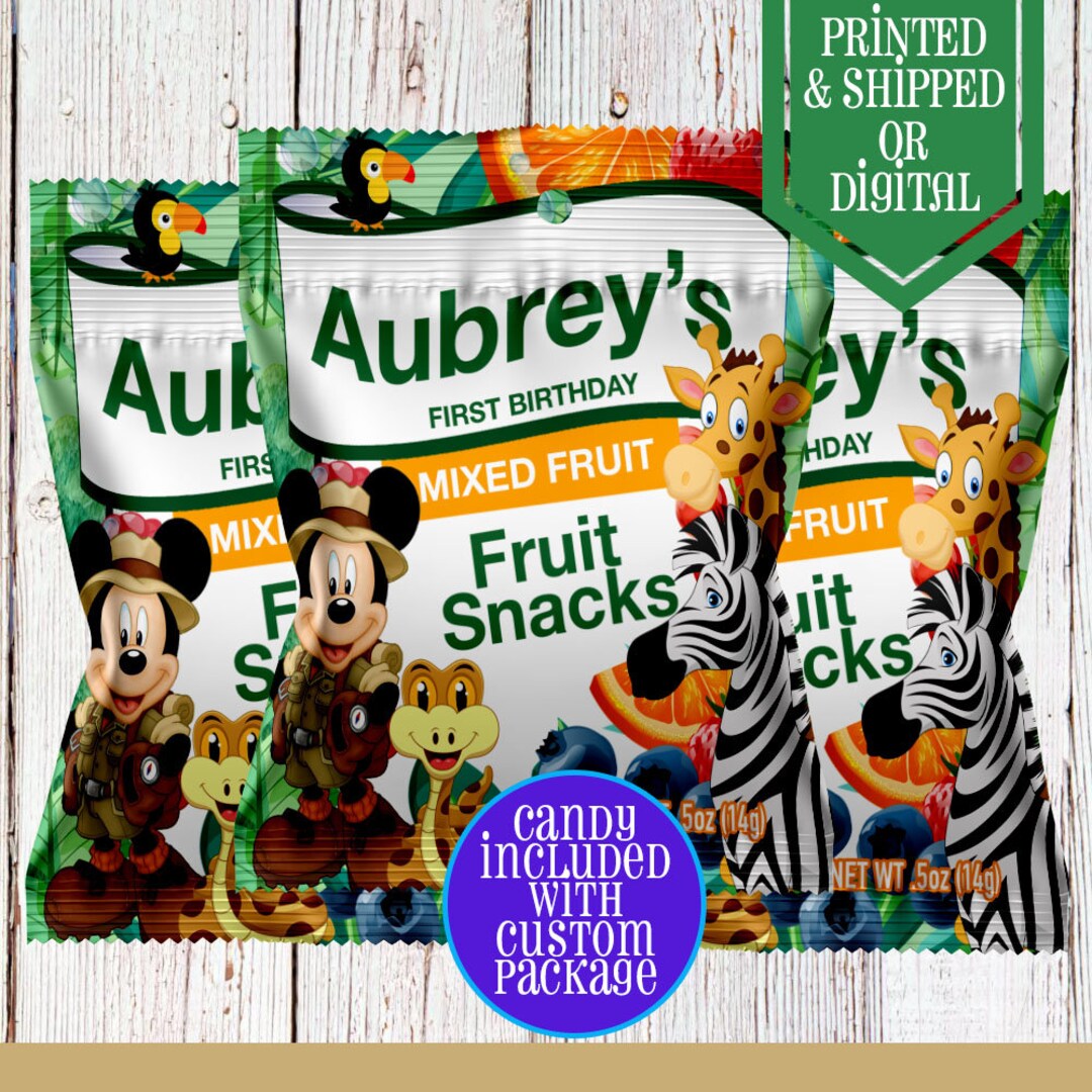 Mickey Mouse Safari Fruit Snacks - Fruit Snacks - Mickey Safari Party ...
