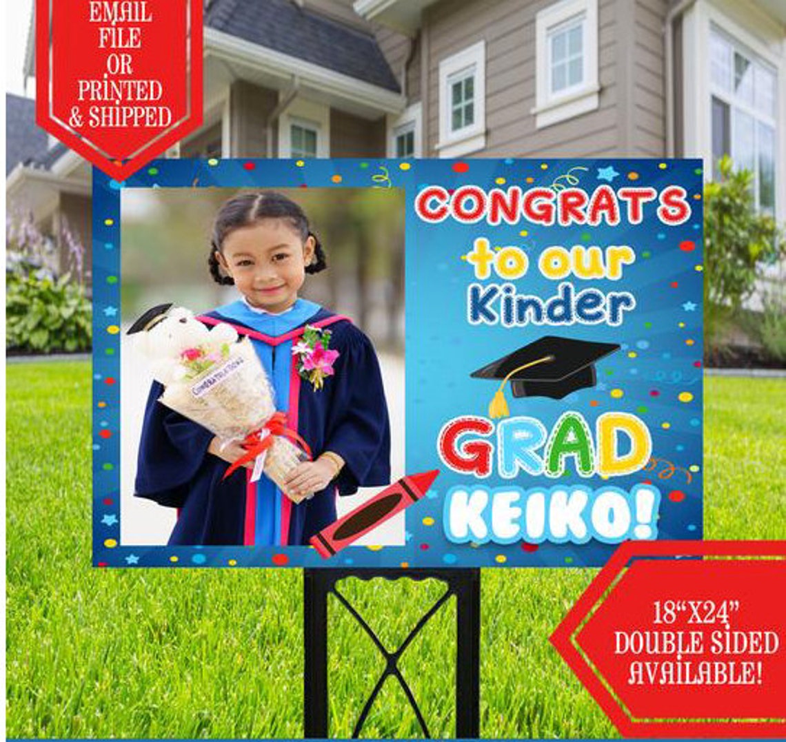 Kindergarten Grad Yard Sign - Kindergarten Graduation - Kindergarten ...