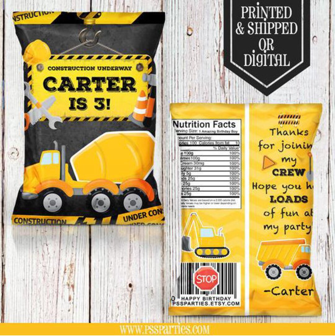 Construction Worker Chip Bag - Construction Worker - Construction ...
